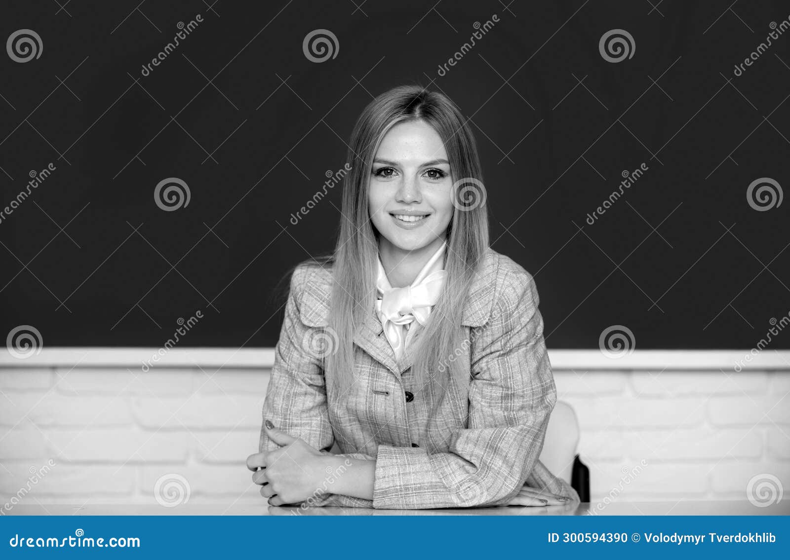 Portrait of Smiling Young College Student Studying in Classroom ...