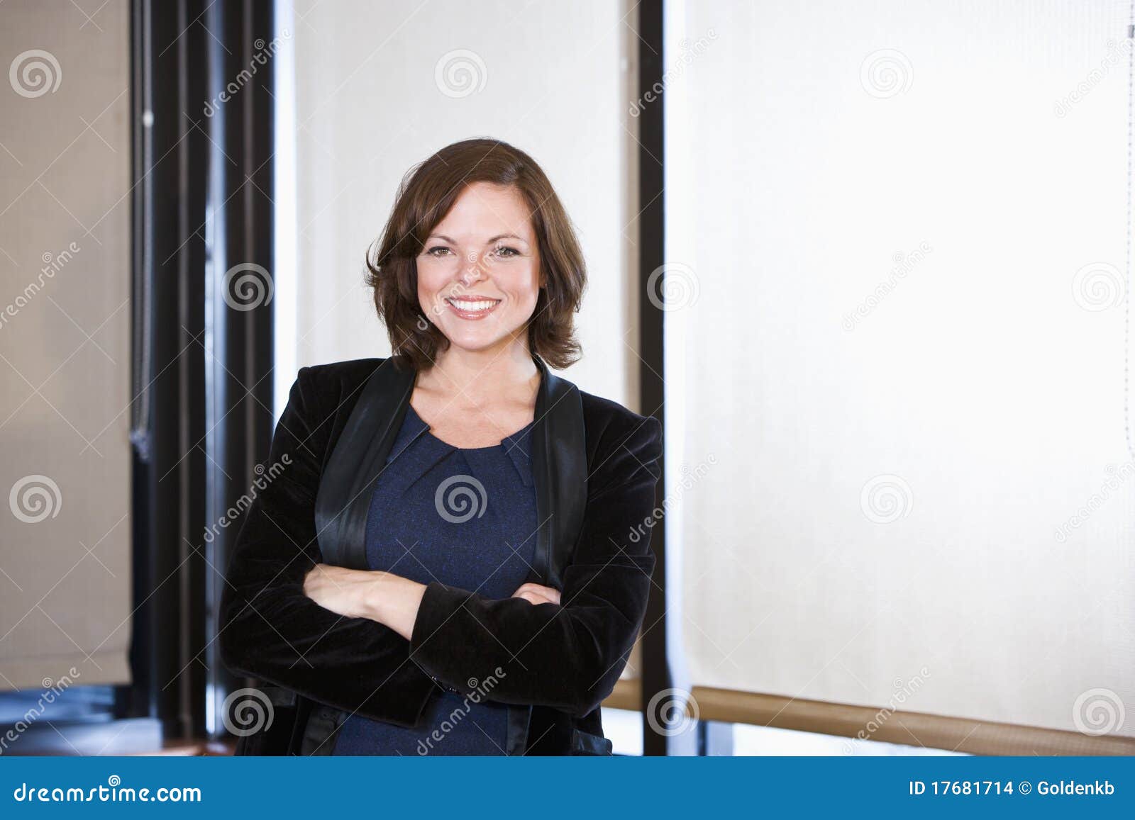 Portrait of Smiling Young Female Office Worker Stock Photo - Image of ...