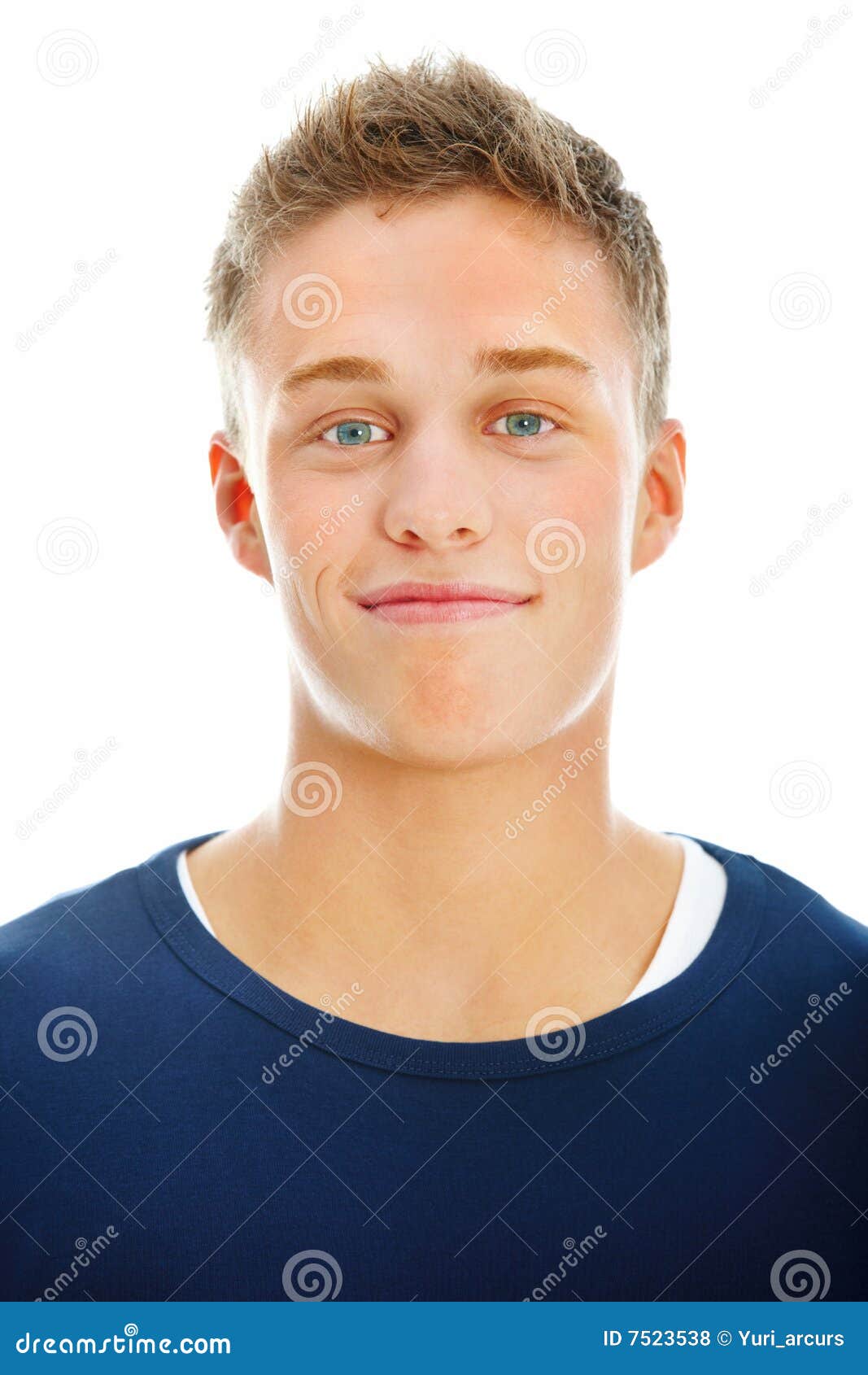 Portrait of a Smiling Young Guy on White Stock Photo - Image of ...