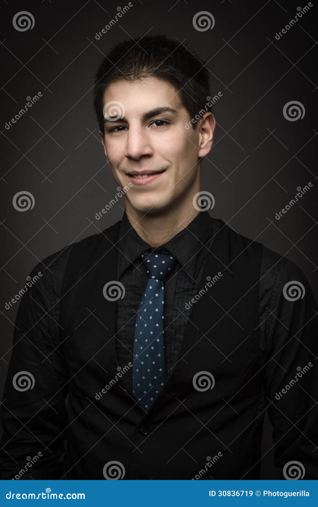 Portrait of Smiling Young Man Stock Image - Image of black, person ...
