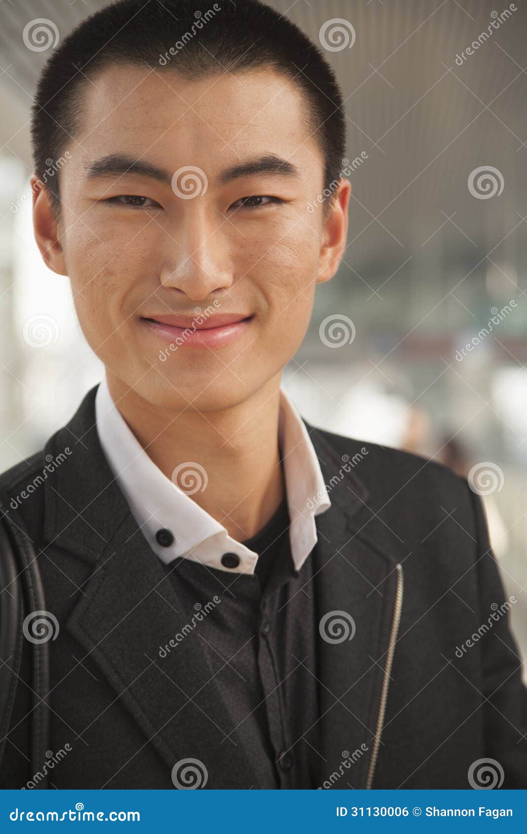 Portrait of Smiling Young Man on Train Platform Stock Photo - Image of ...