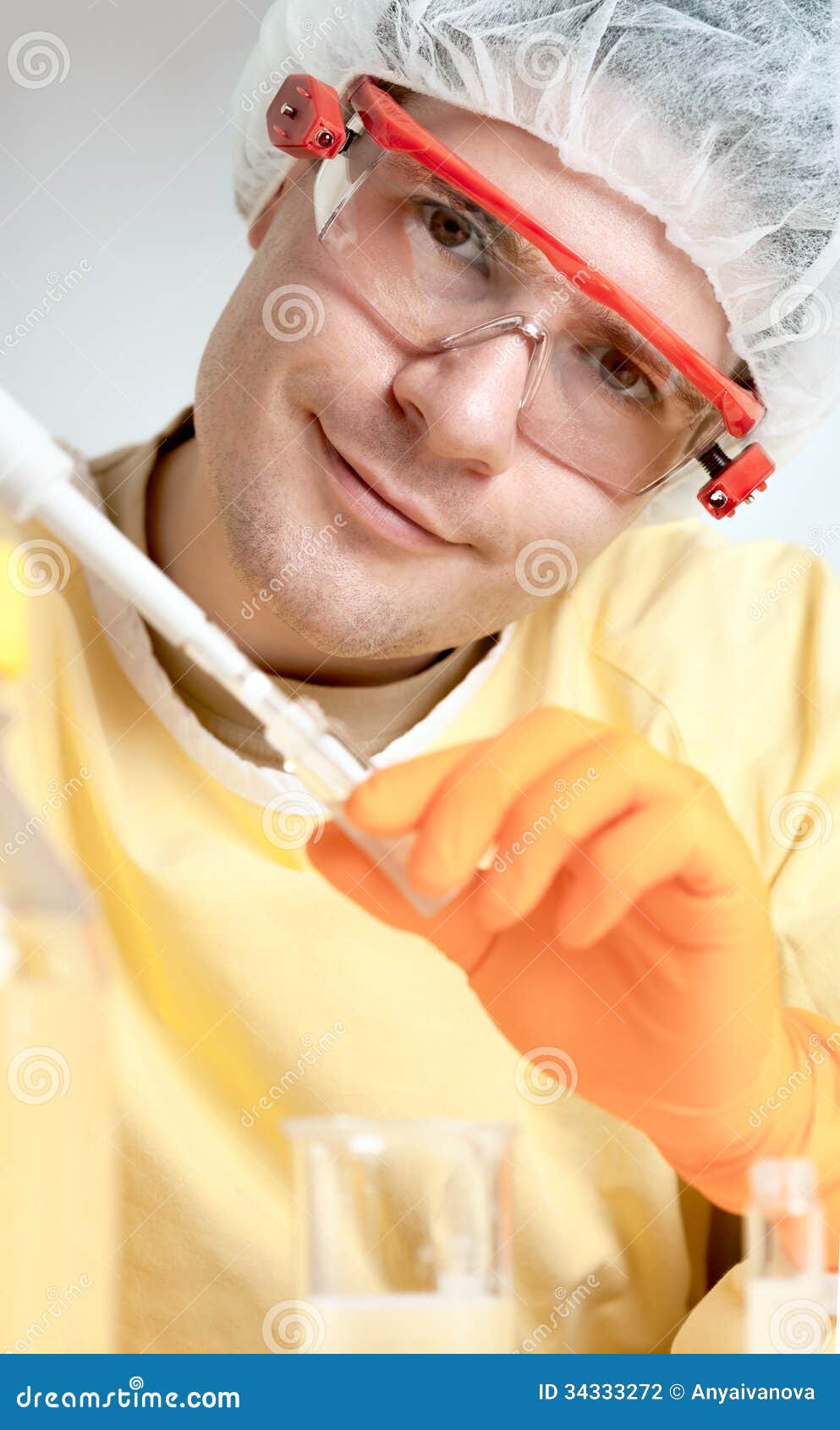 Portrait of Smiling Young Microbiologist Stock Photo - Image of ...