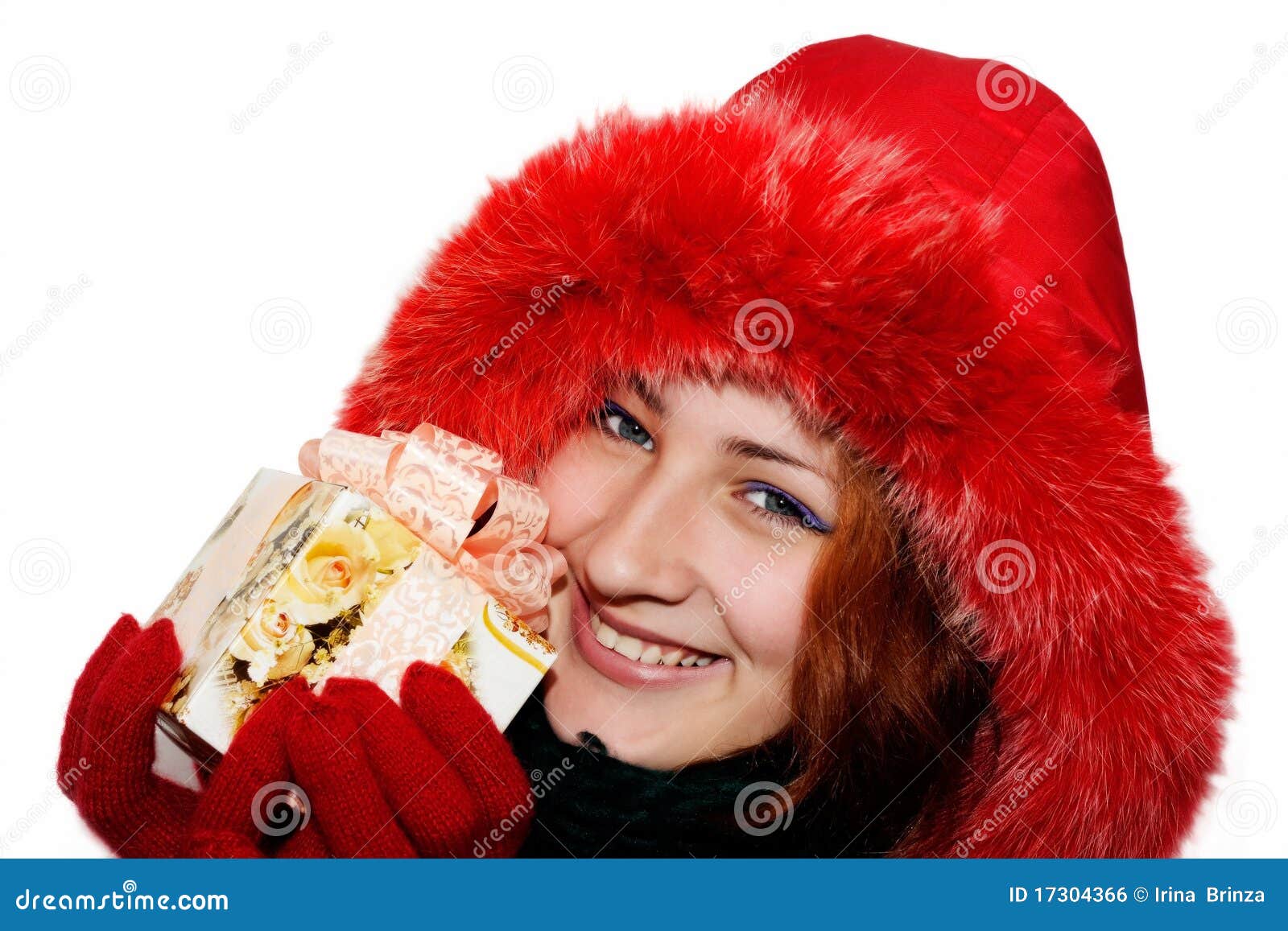 Portrait of a Smiling Young Woman Giving a Gift Stock Photo - Image of ...