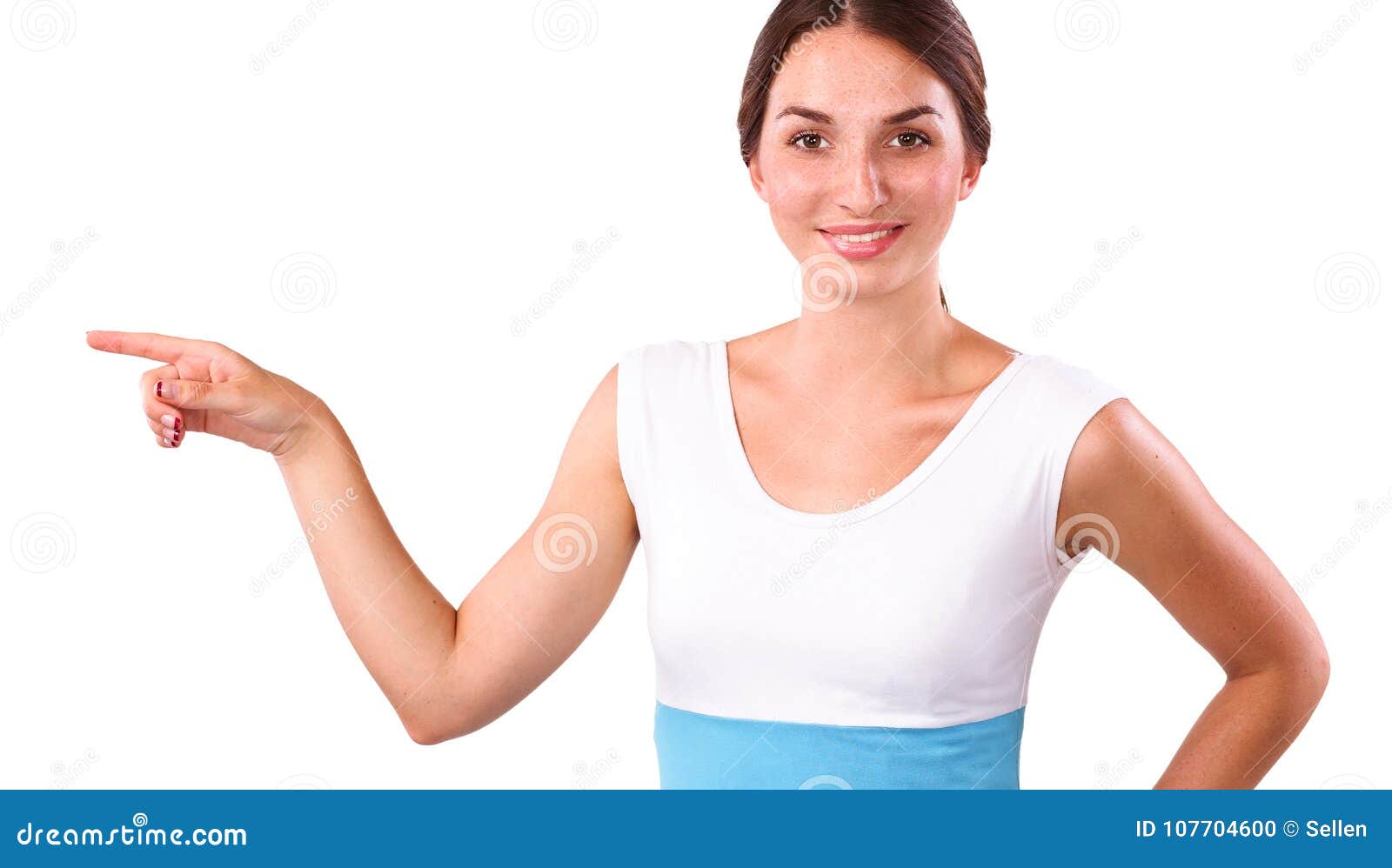 Portrait of a Smiling Young Woman Pointing Up Stock Photo - Image of ... Portrait of a Smiling Young Woman Pointing Up Stock Photo - Image of ...
