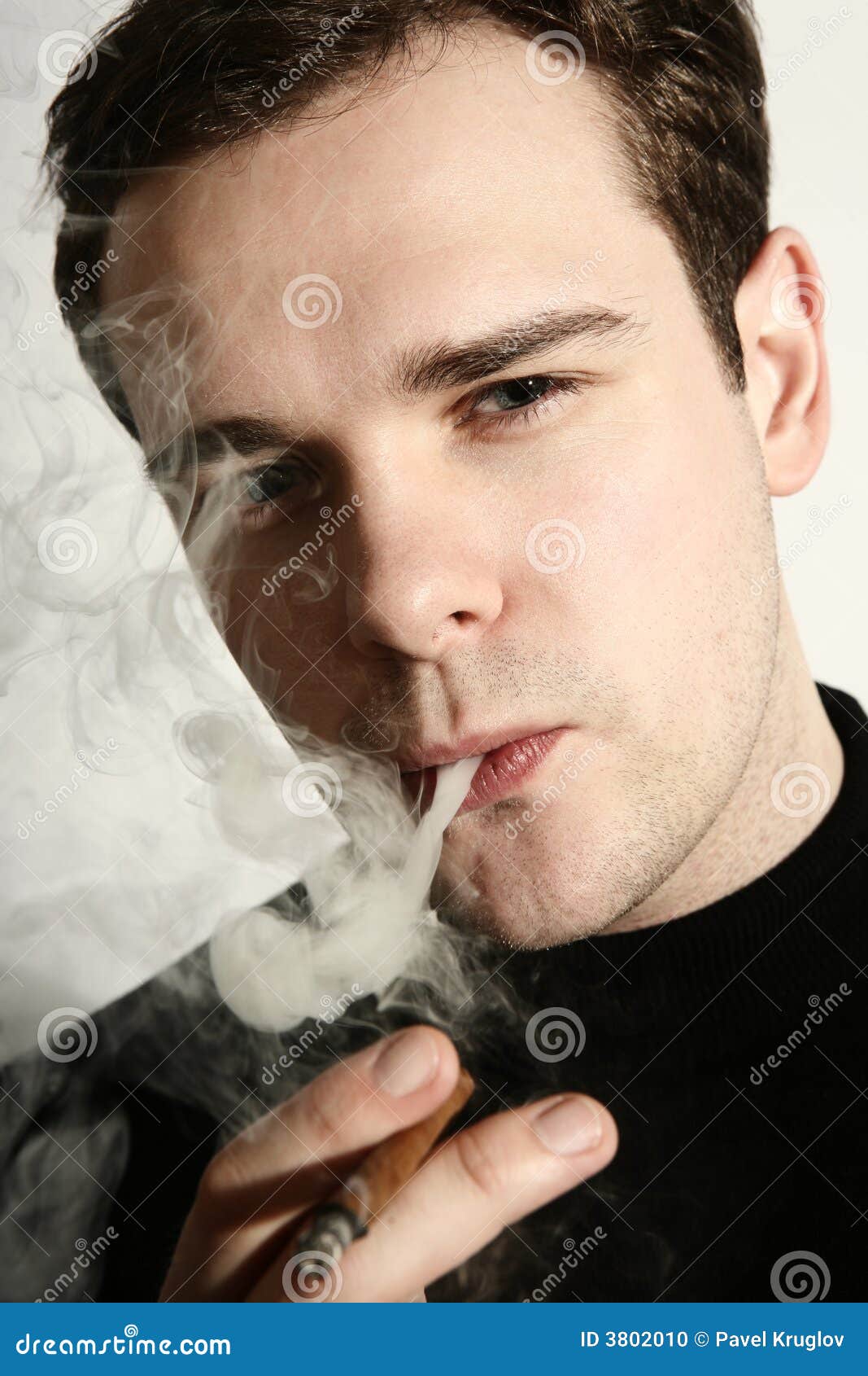 Portrait of a smoker stock photo. Image of mouth, cigarette - 3802010