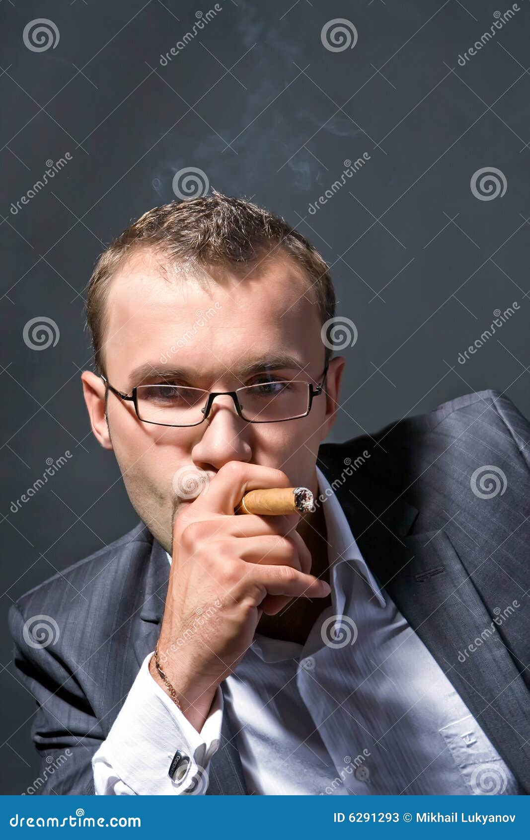 Portrait of a Smoking Businessman Stock Image - Image of natural ...