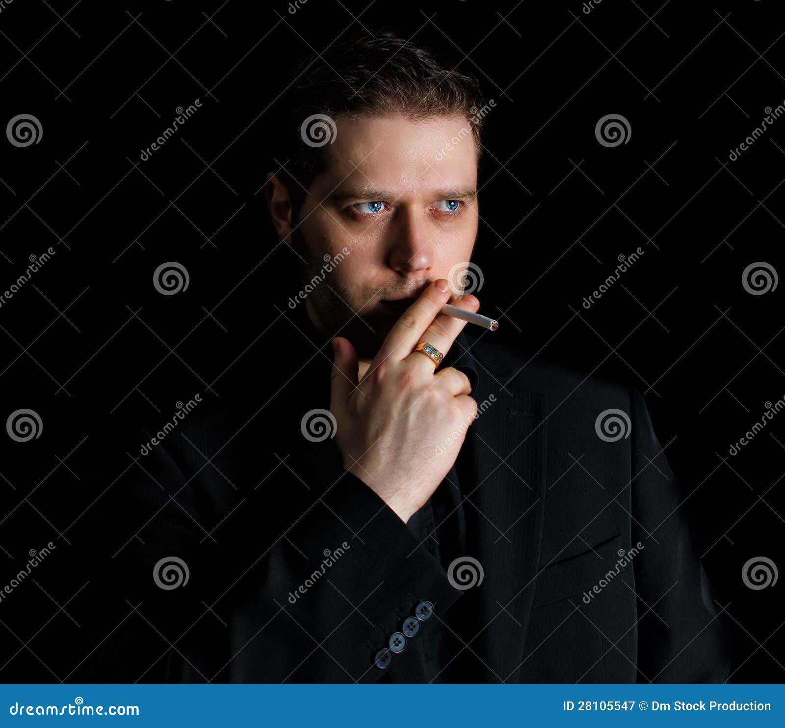 Portrait of smoking man stock image. Image of secret - 28105547
