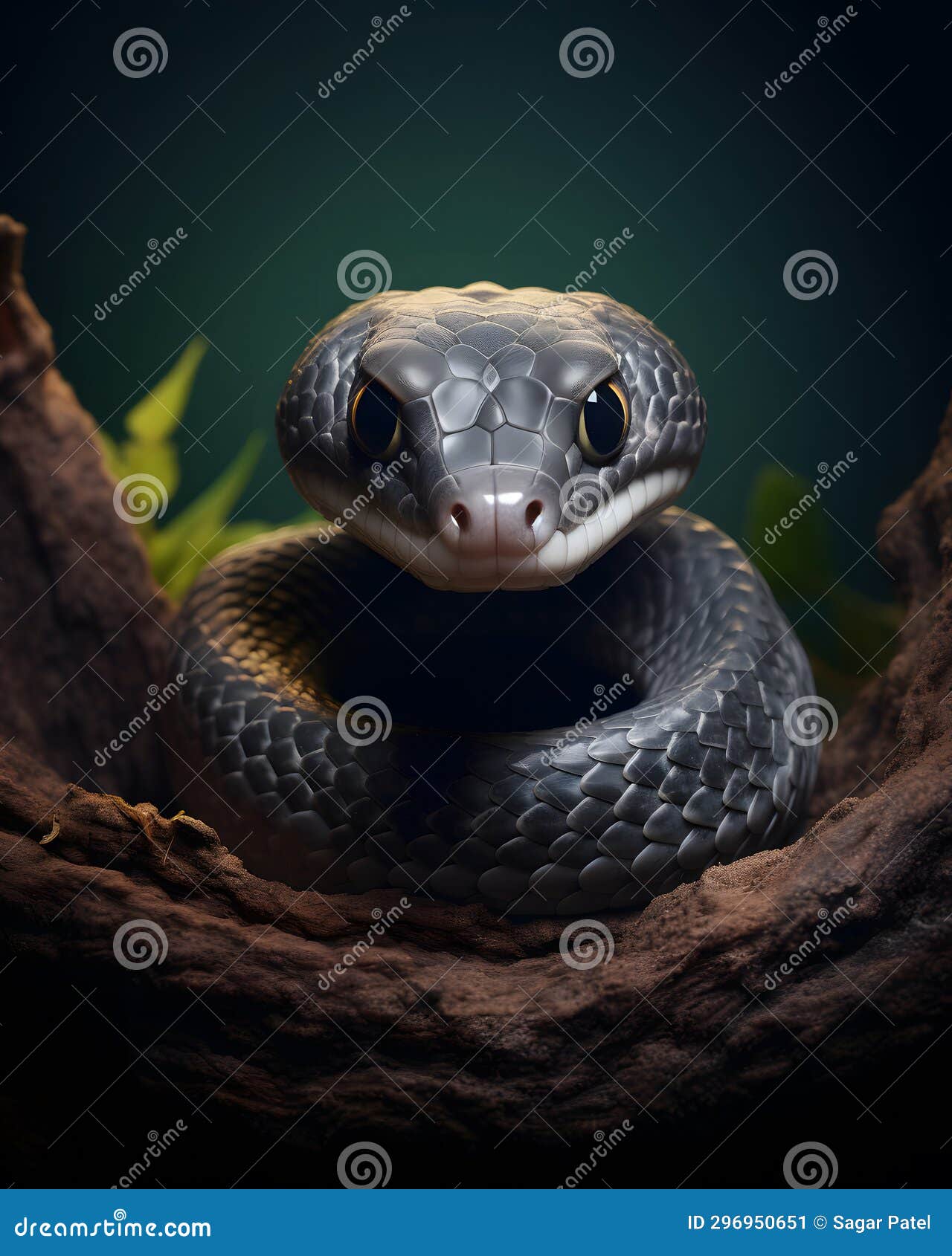Portrait of a Snake with Piercing Eyes Stock Illustration ...