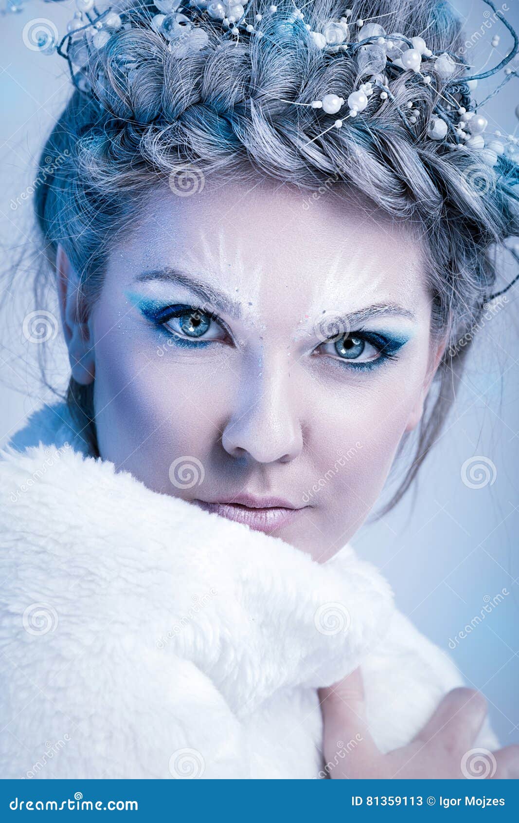 Portrait of snow queen stock image. Image of cute, frozen - 81359113