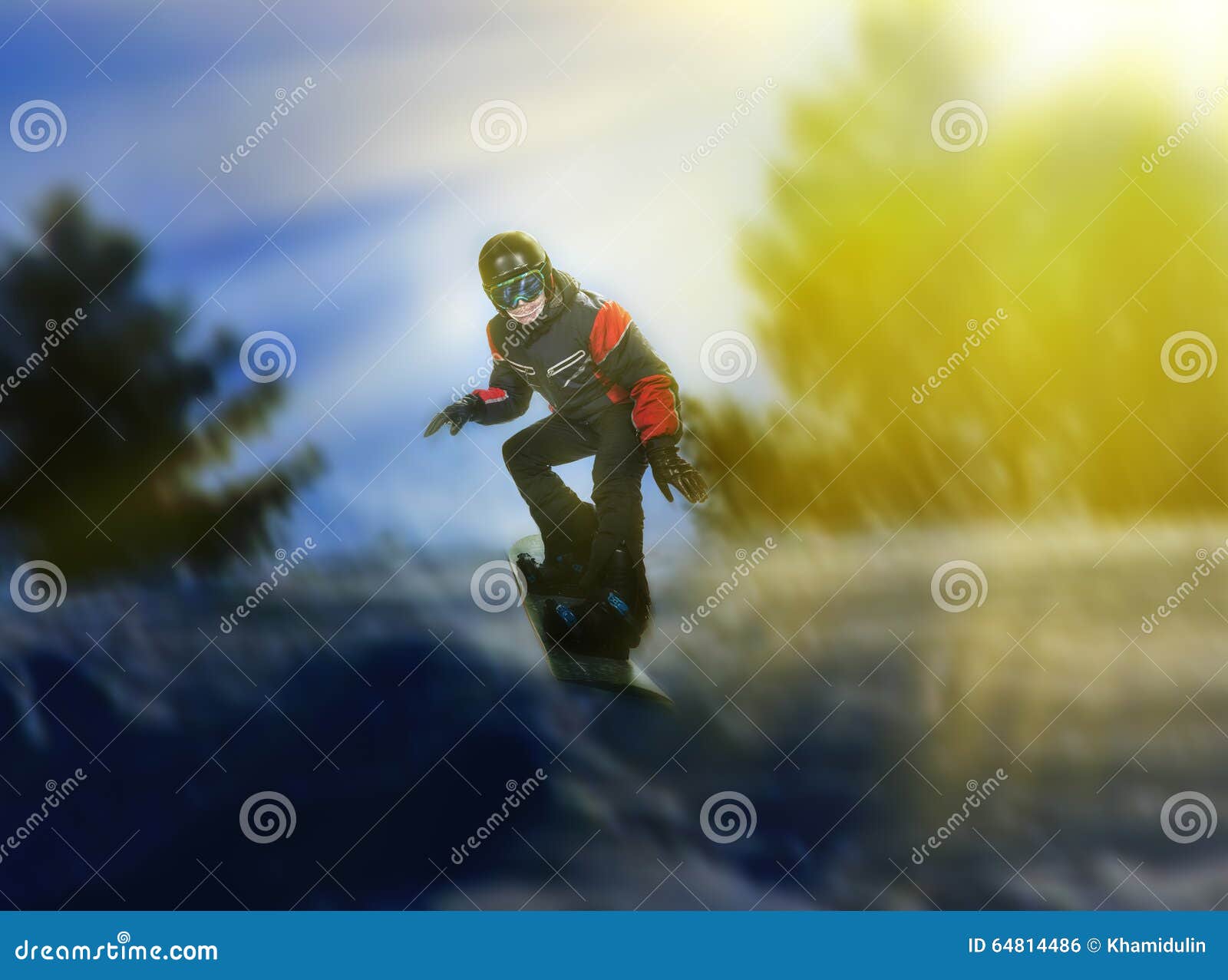 Portrait of Snowboarder Doing Extreme Trick Stock Photo - Image of ...