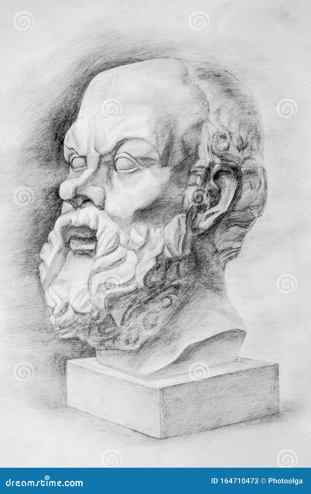 Portrait of Socrates. Pencil Drawing. Academic Drawing Stock ...