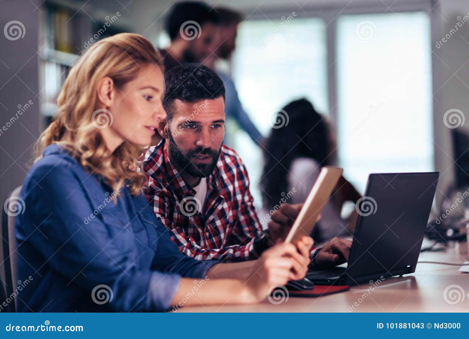 Portrait of Software Engineers Using Digital Tablet Stock Image - Image ...