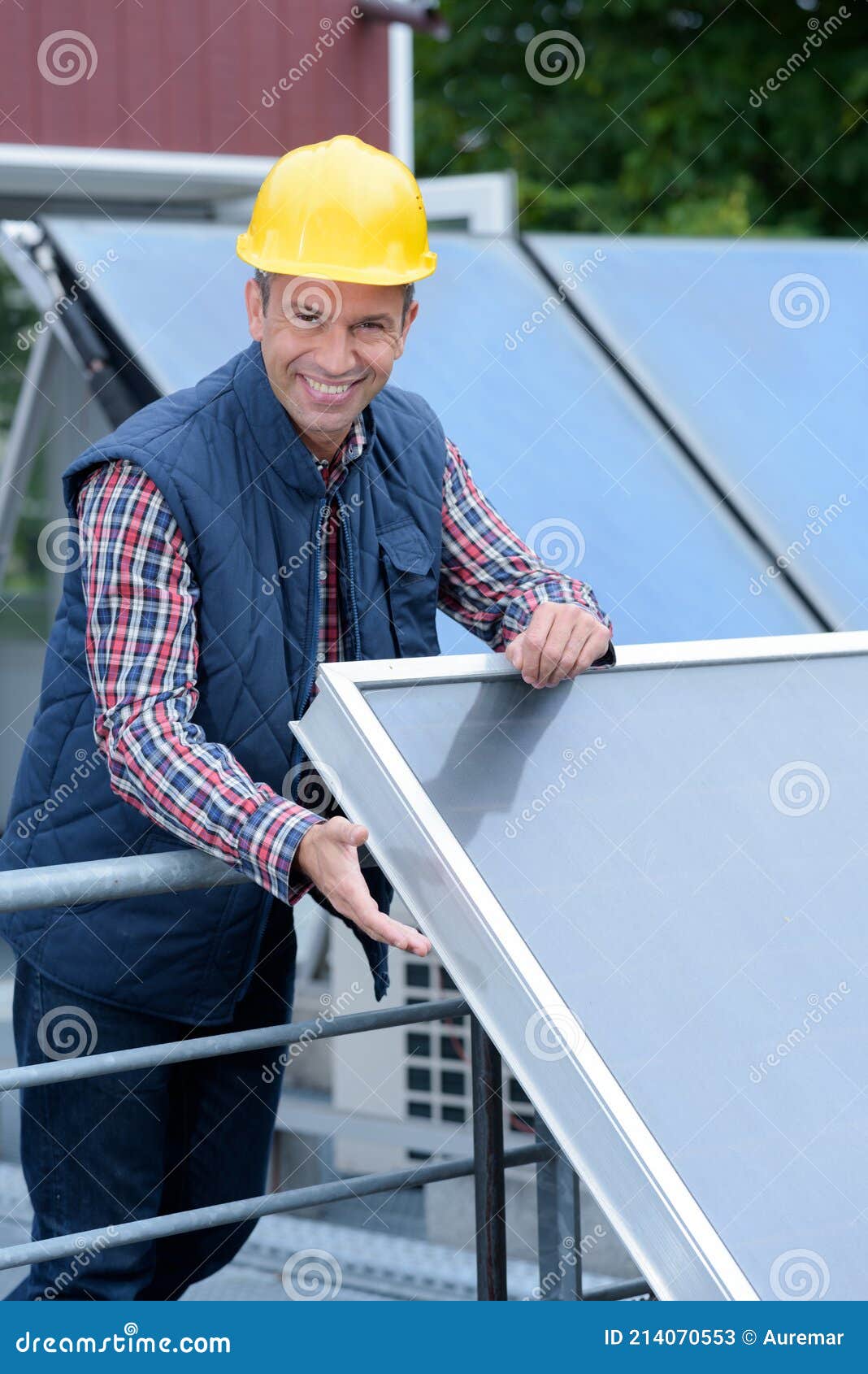 Portrait Solar Engineer in Solar Power Plant Stock Image - Image of ...