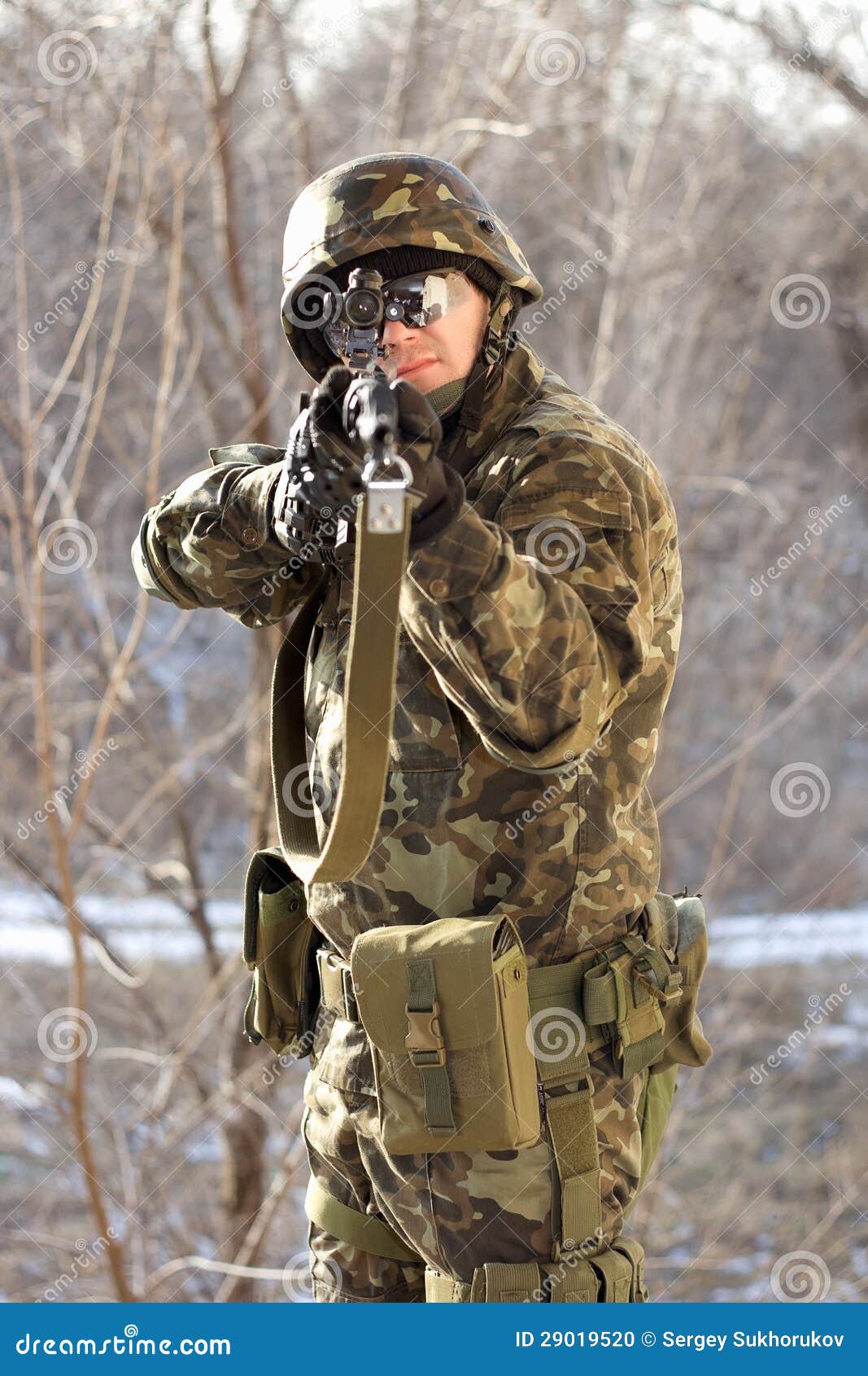 Portrait of Soldier with a Gun Stock Photo - Image of military ...