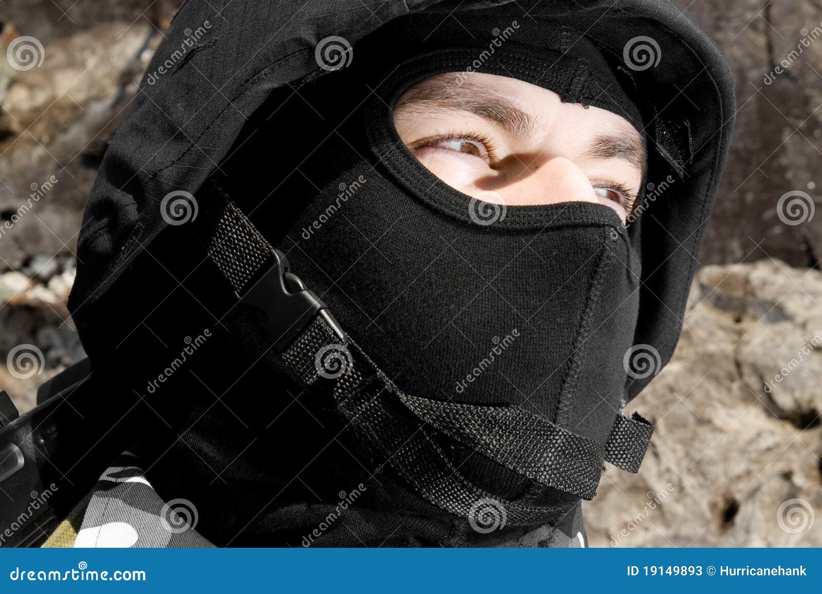 Portrait of a Soldier in Mask and Helmet Stock Image - Image of helmet ...