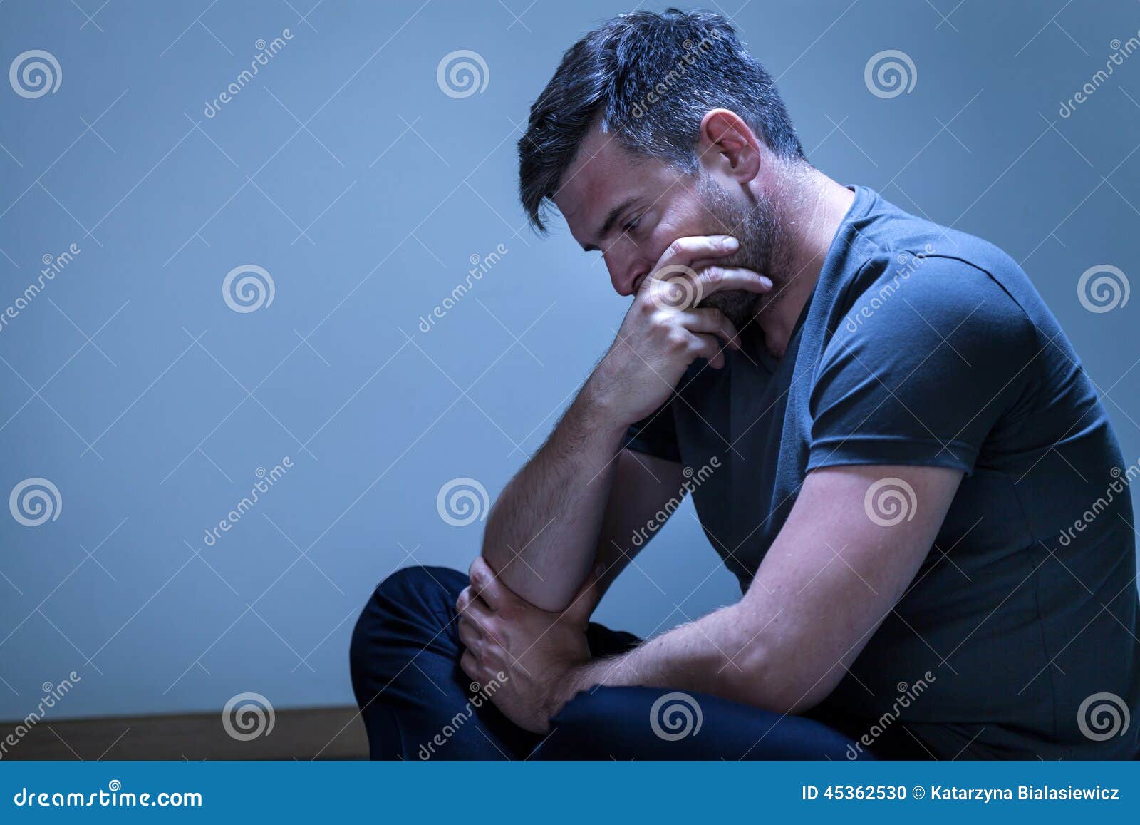Portrait of Sorrowful, Grieving Man Stock Photo - Image of emotional ...