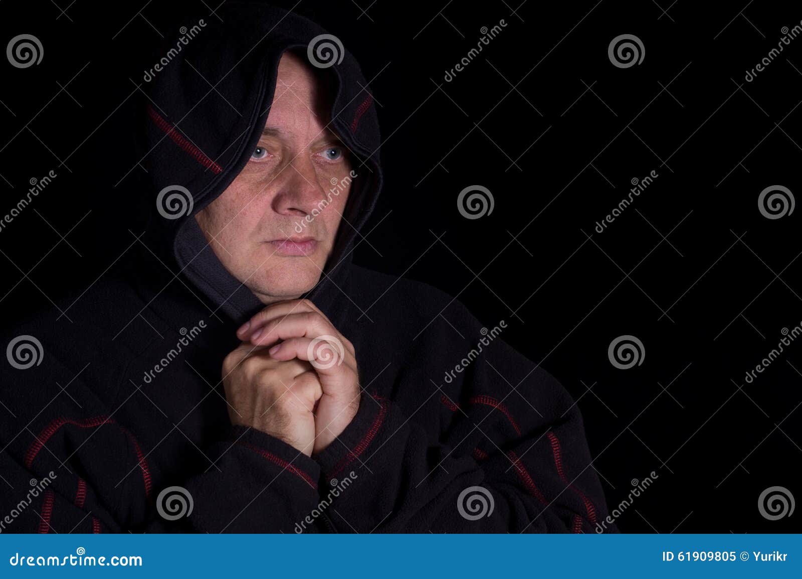 Portrait of a Spiritual Man in Studio Stock Image - Image of alone ...