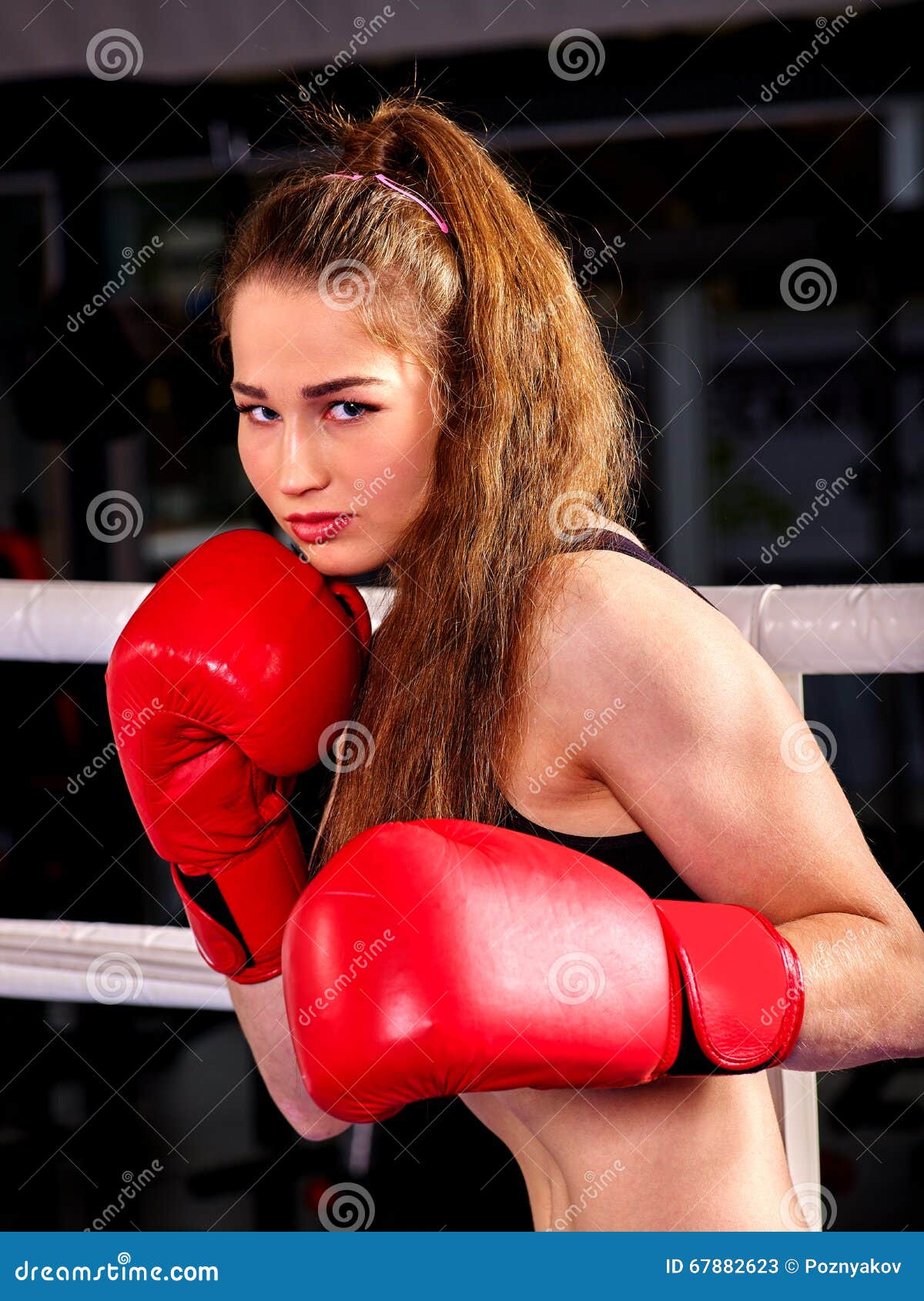 Portrait Of Sport Girl Boxing Stock Image Image Of Entertainment