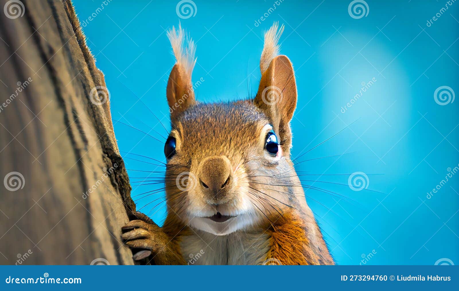 Portrait of a Squirrel Looking at the Camera. Generative AI, Generative ...