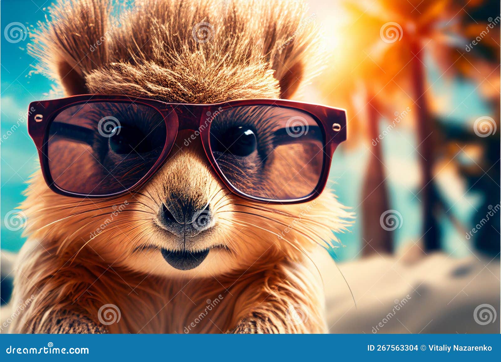 Portrait of Squirrel in Sunglasses at the Resort. AI Generated Stock ...