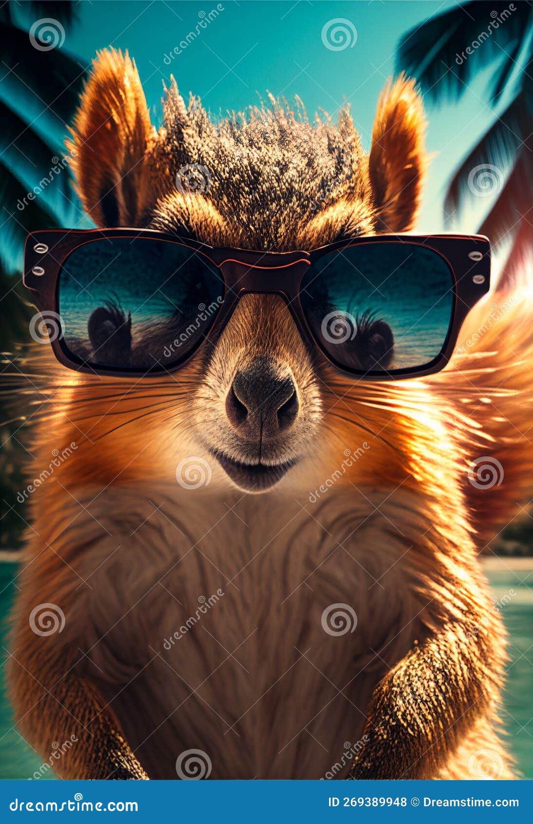 Portrait of Squirrel in Sunglasses at the Resort. AI Generated Stock ...