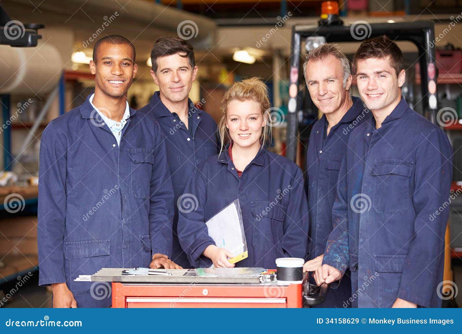 Portrait of Staff Standing in Engineering Factory Stock Image - Image ...