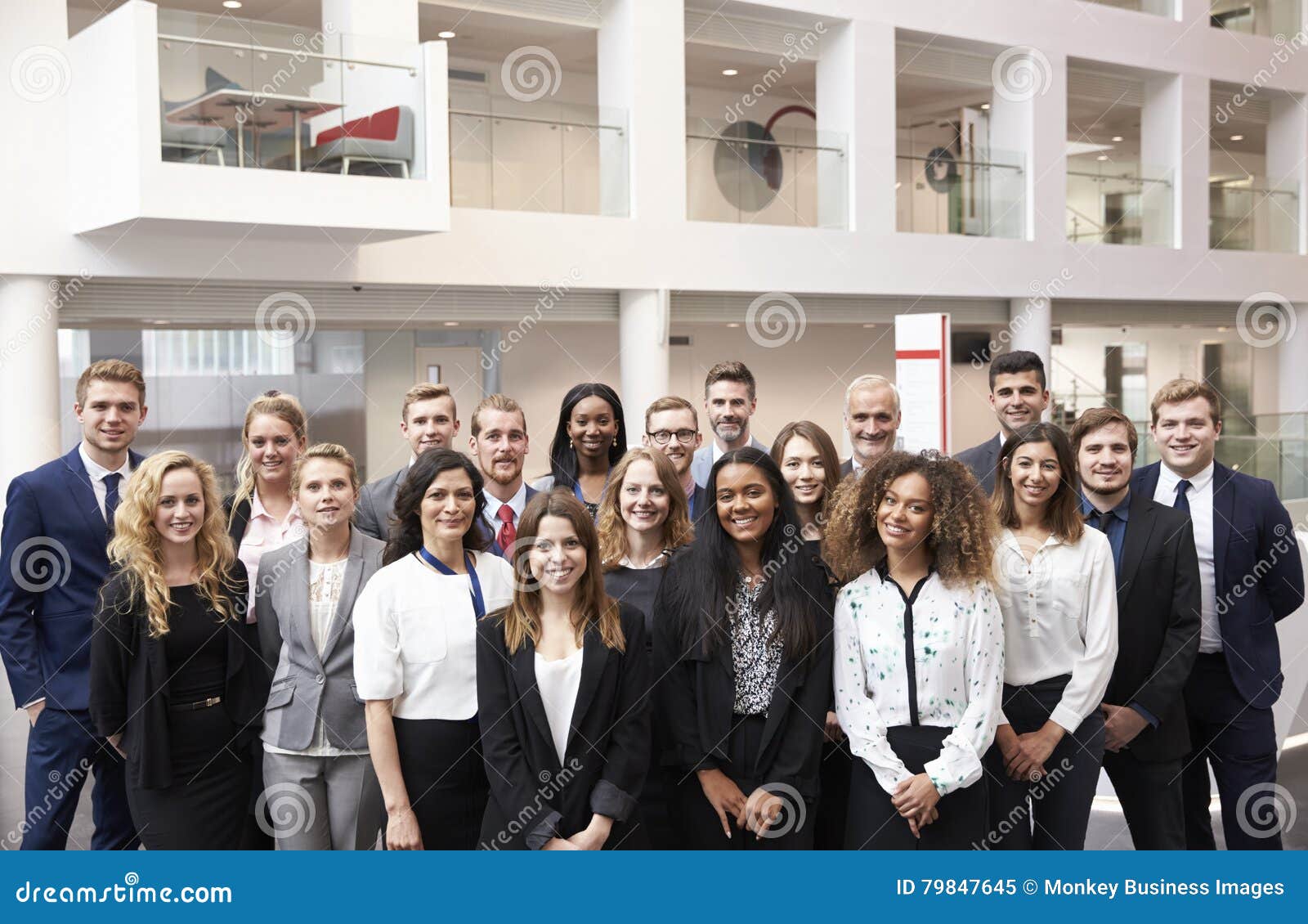 Portrait of Staff Standing in Lobby of Modern Office Stock Image ...