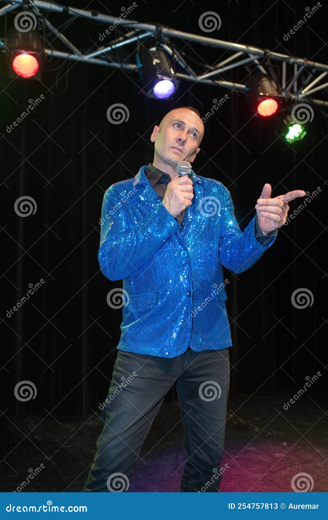 Portrait stage singer stock image. Image of professional - 254757813
