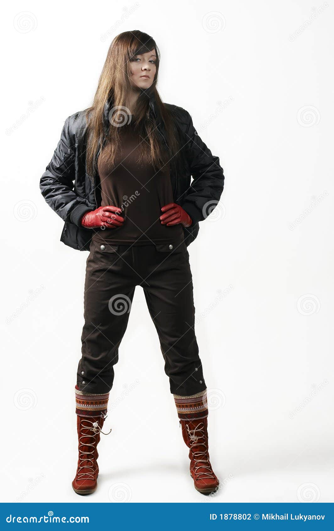 Portrait of the Standing Girl Stock Photo - Image of girls, city: 1878802