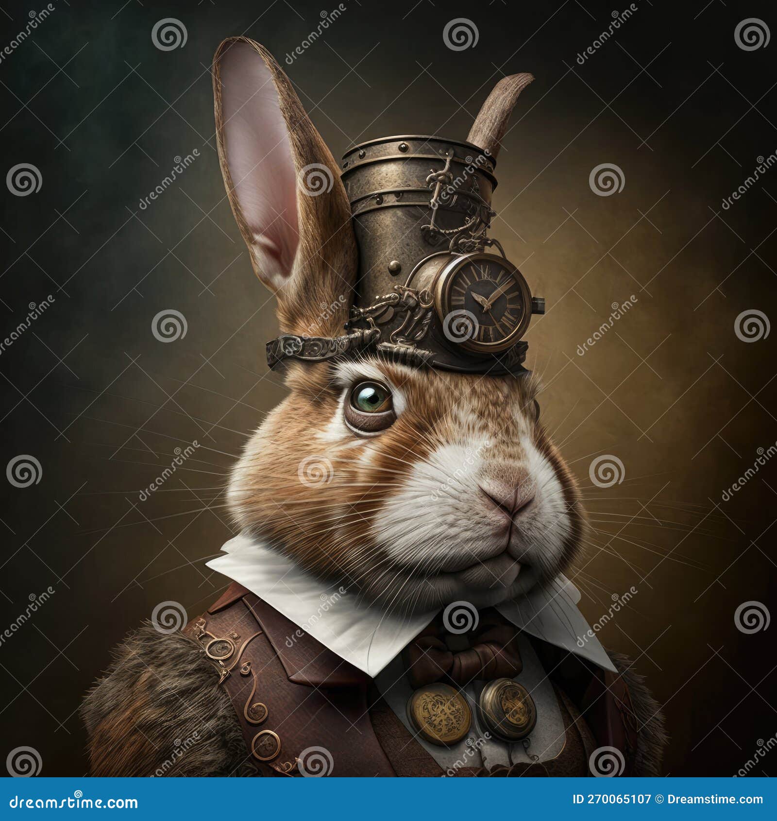 A Portrait of a Steampunk Style Brown Hare. Created with Generative AI ...