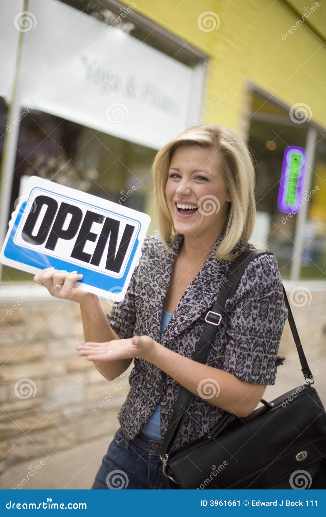 Portrait of store owner stock image. Image of holding - 3961661