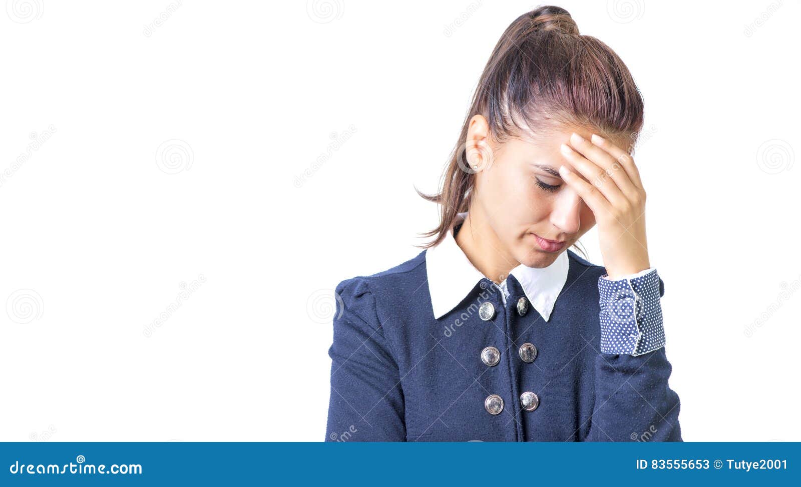 Portrait of Stressed Business Woman Stock Image - Image of desperate ...