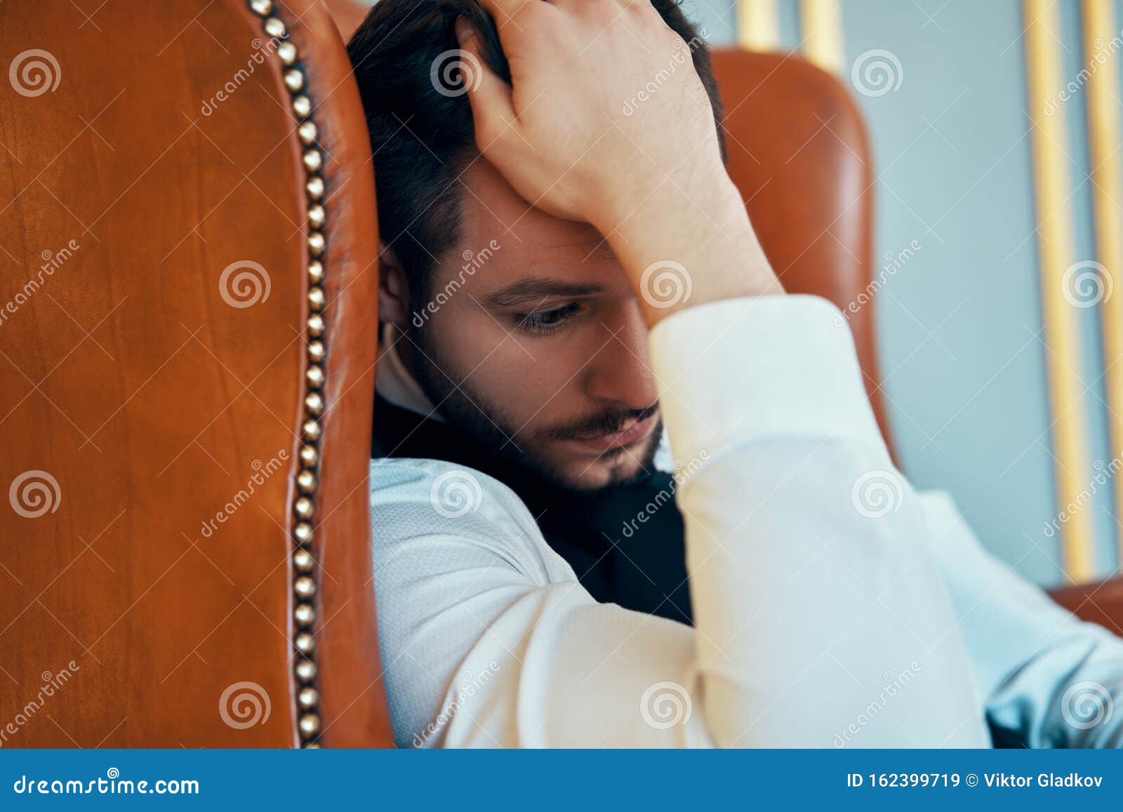 Portrait of Stressed Despair Young Man Stock Image - Image of fatigue ...