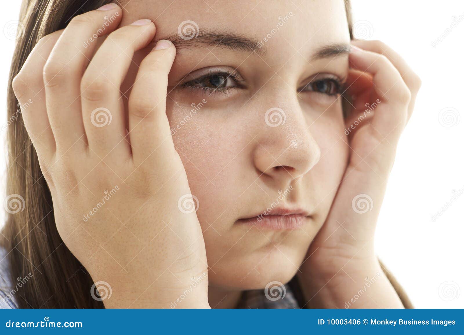 Portrait of Stressed Young Girl Stock Photo - Image of year, expression ...