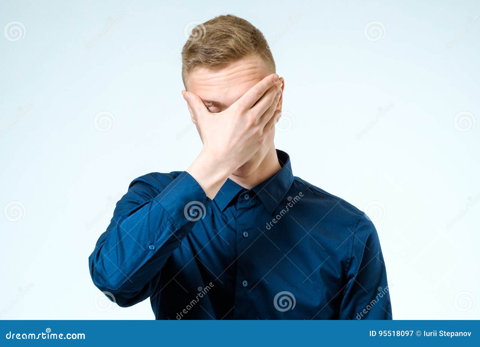 Portrait of Stressed Young Man Stock Image - Image of male, pain: 95518097