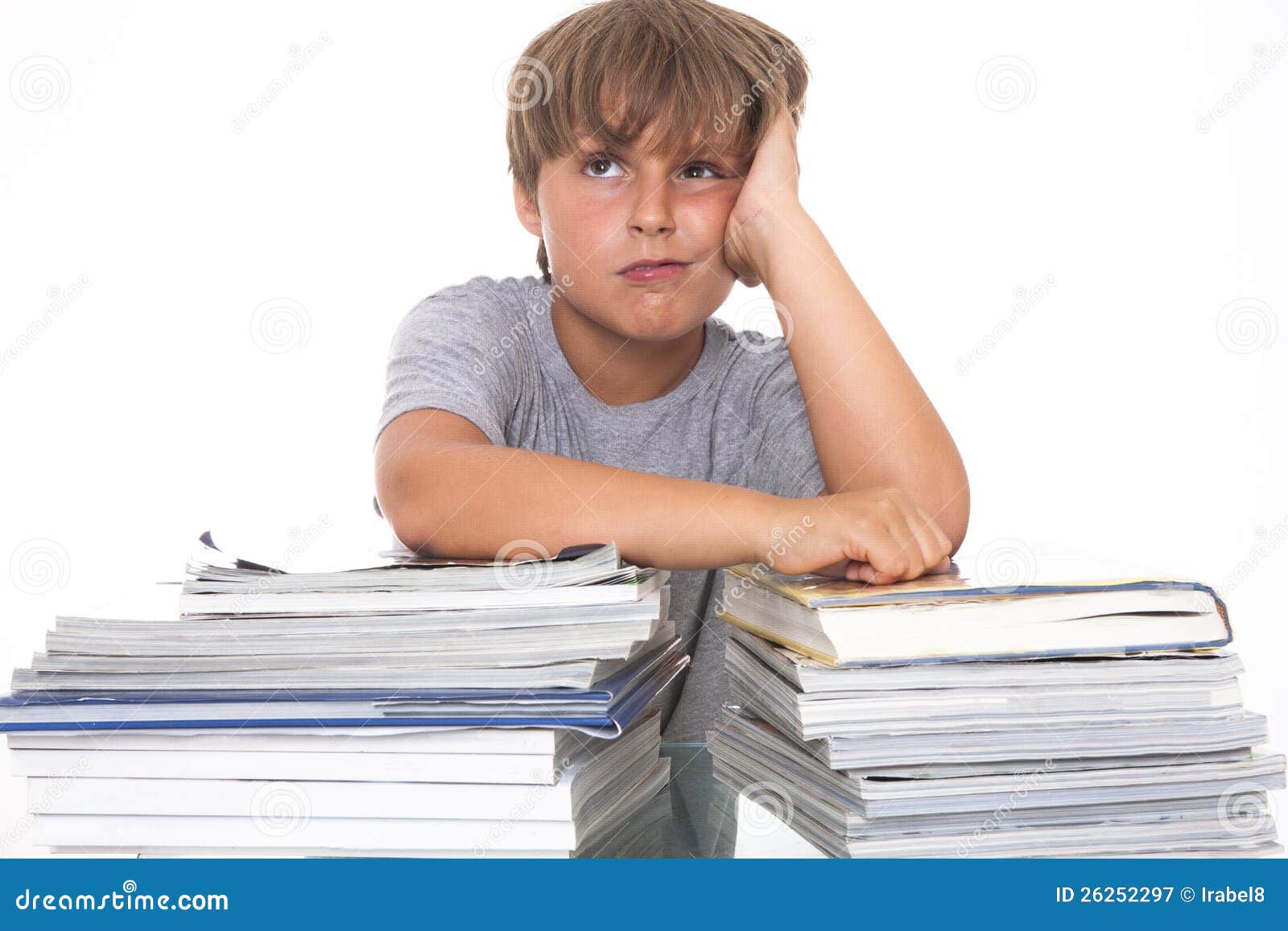 Portrait of a Stressed Young Student with Books Stock Image - Image of ...