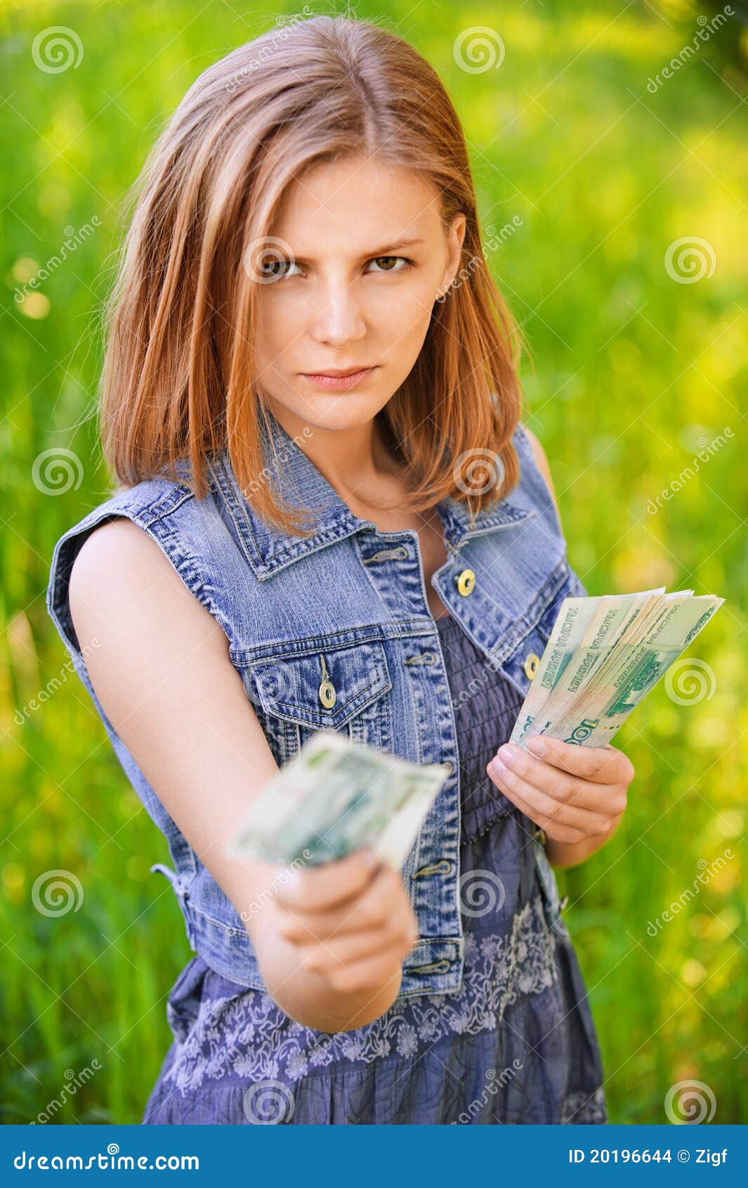 Portrait of Strict Woman with Money Stock Photo - Image of lady, credit ...