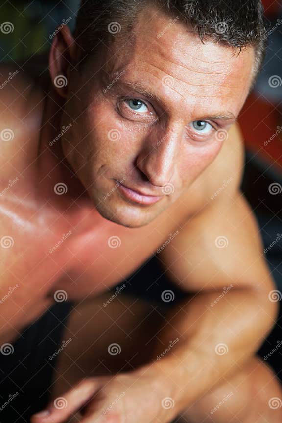 Portrait of Strong Man - Studio Shot Stock Image - Image of adult, face ...