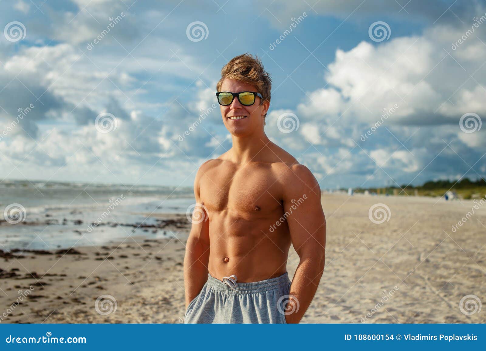 Portrait of Strong Muscular Man. Stock Photo - Image of relaxation ...
