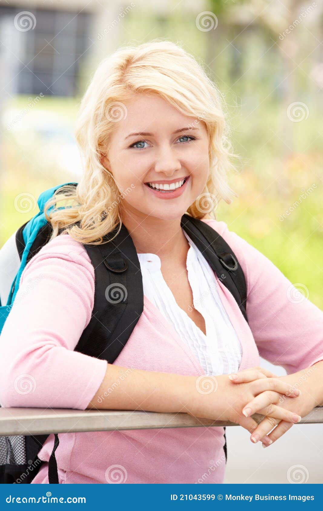 Portrait of student stock image. Image of rucksack, foreground - 21043599