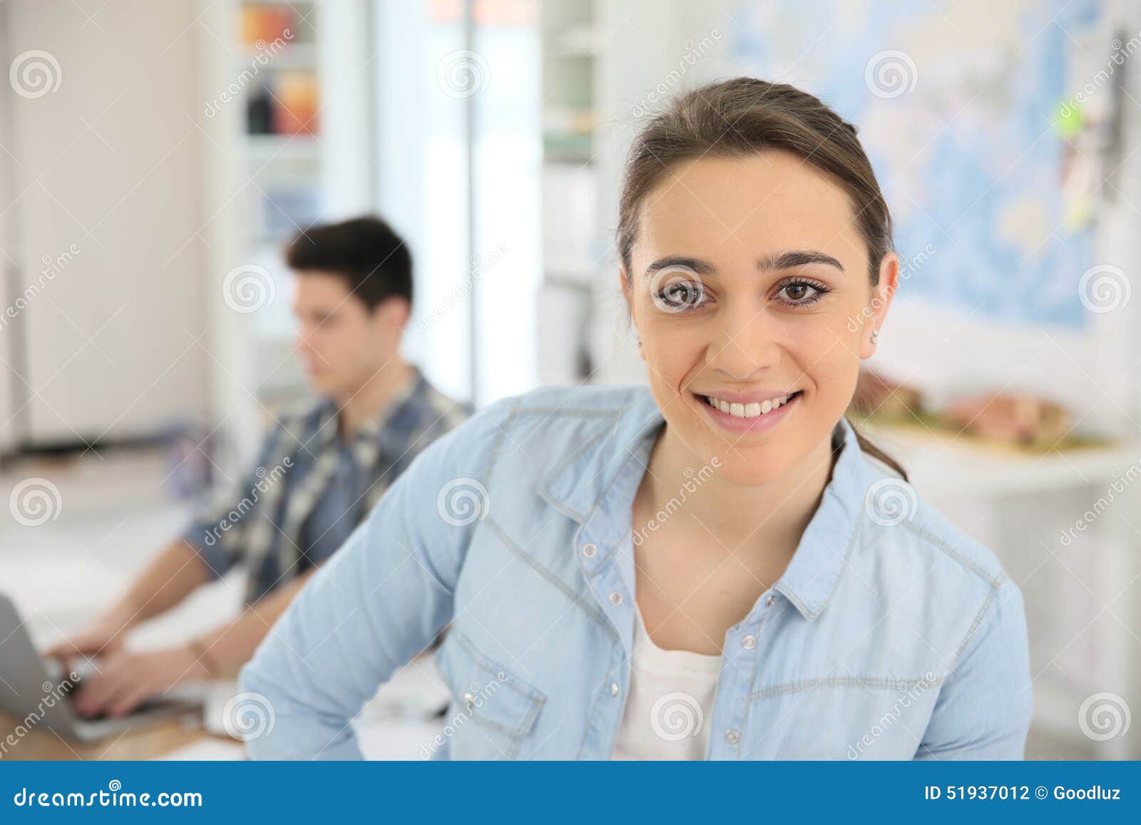 Portrait of Student Girl Attending Class Stock Photo - Image of ...