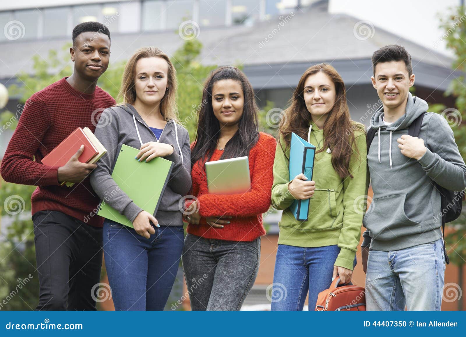 Portrait of Student Group Outside College Building Stock Photo - Image ...