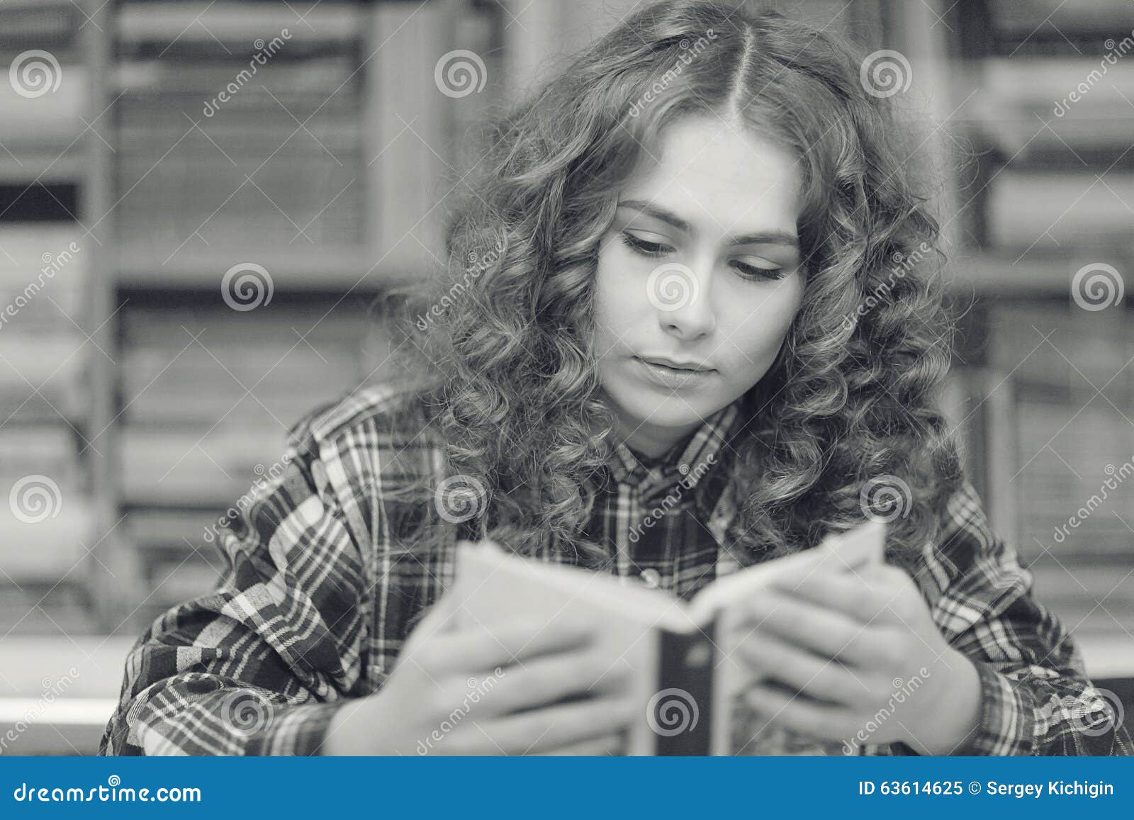 Portrait of a Student in Library Stock Image - Image of information ...