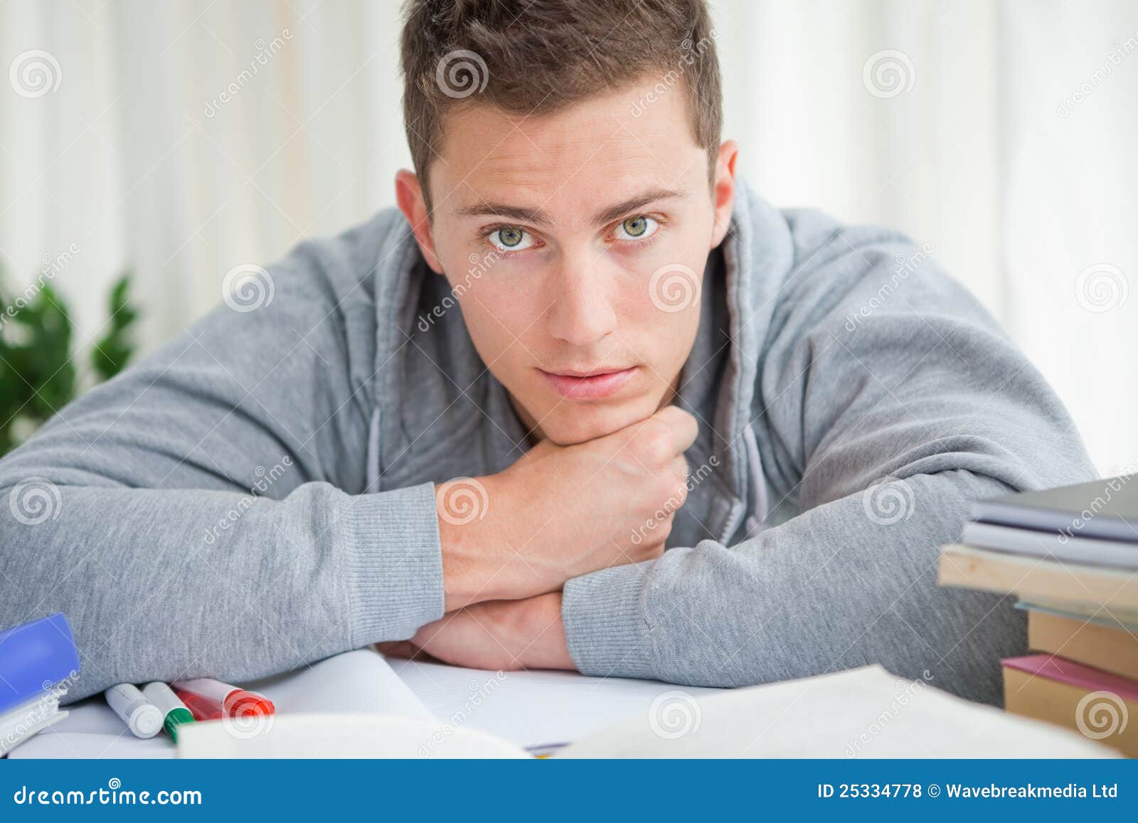 Portrait of a Student Resting Stock Photo - Image of camera, study ...