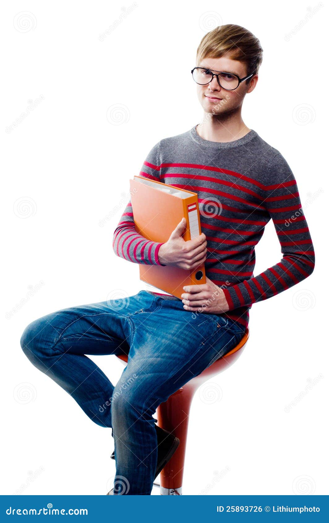 Portrait Of A Student Sitting On Chair Stock Photo - Image of people ...