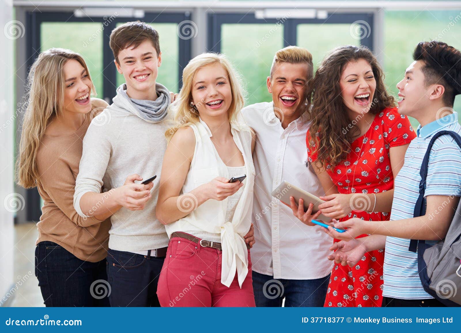 Portrait of Students in Classroom Stock Image - Image of mobile ...