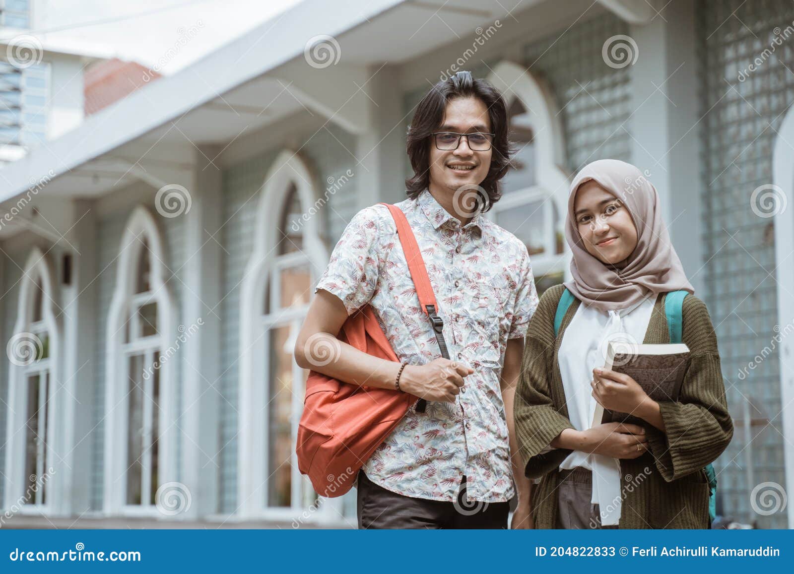 Portrait Students Looking at the Camera Stock Image - Image of hijab ...