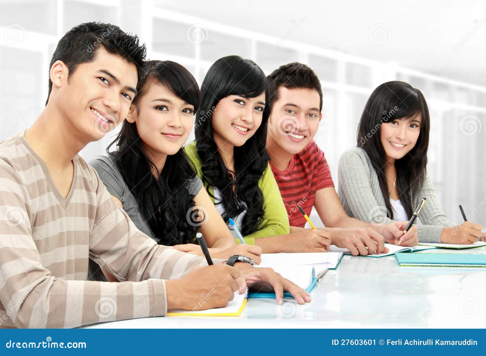 Portrait of Students Studying Stock Image - Image of classmate ...