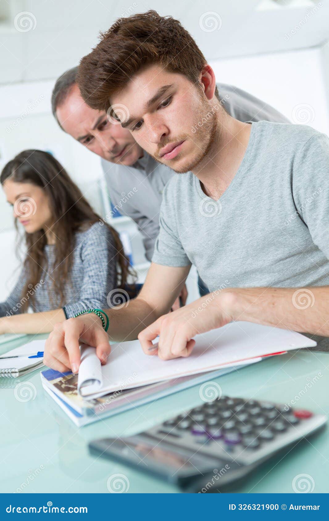 Portrait Students Using Calculator Stock Photo - Image of economy, bill ...