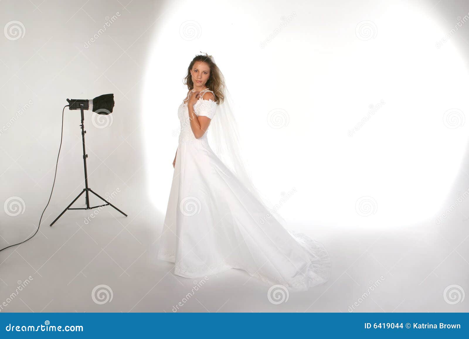 Portrait Studio with Bride on the Set Stock Photo - Image of girl ...